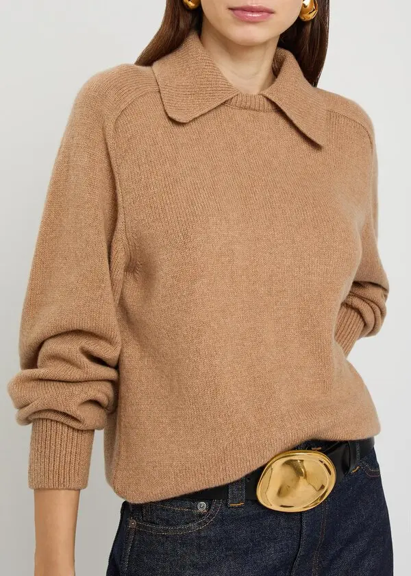 Khaite Jackson Wool And Cashmere-blend Jumper - Camel