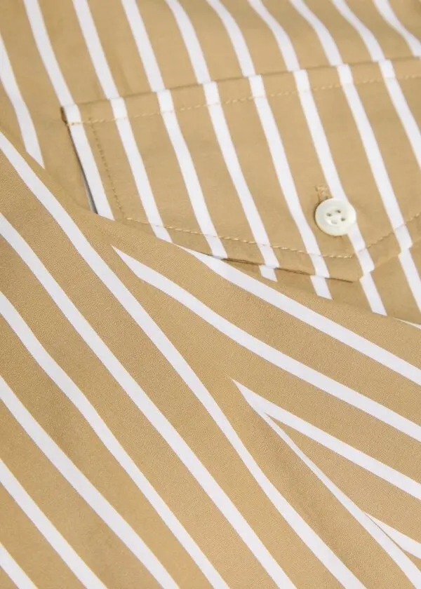 3.1 Phillip Lim Pinstriped Asymmetric Cotton-poplin Shirt - Khaki