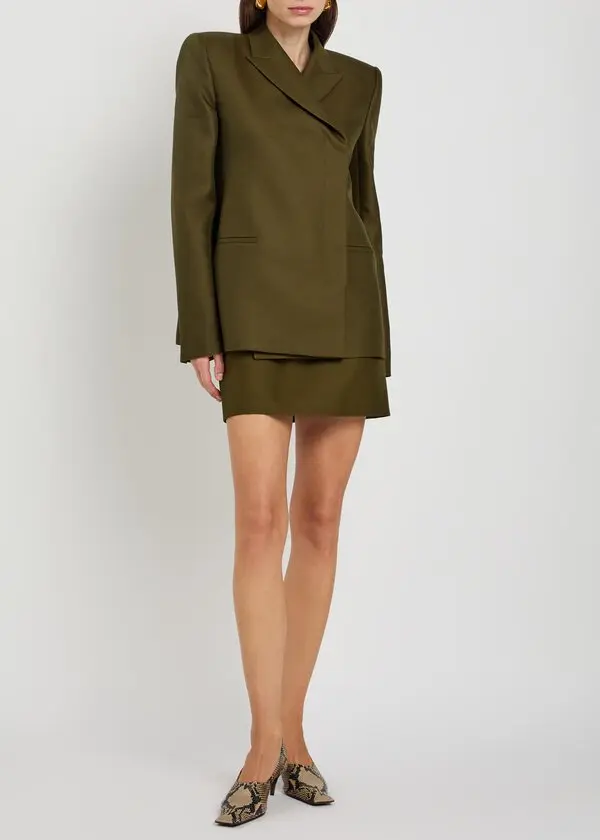 Khaite Silvannah Double-breasted Wool And Silk-blend Blazer