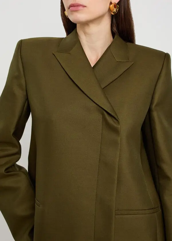 Khaite Silvannah Double-breasted Wool And Silk-blend Blazer