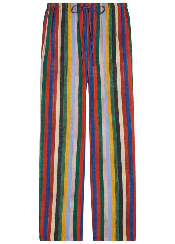 Staud Mateo Striped Cotton Trousers