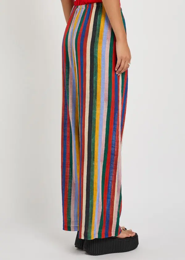 Staud Mateo Striped Cotton Trousers