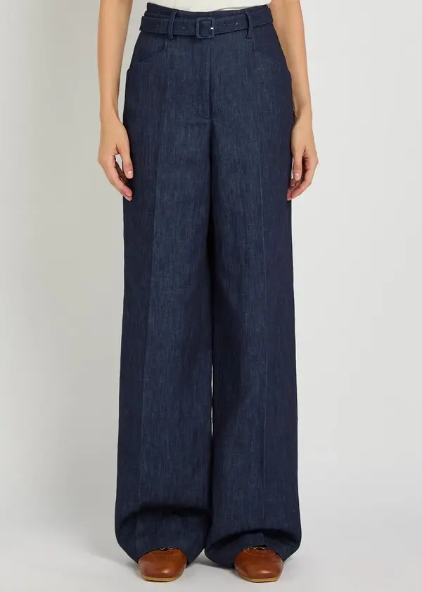 Gabriela Hearst Belted Wide-leg Trousers