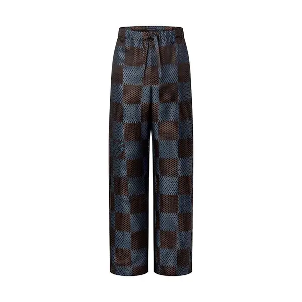 LOUIS VUITTON Damier Silk Pyjama Pants