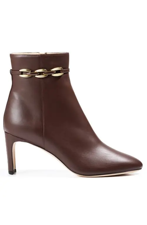 ELIZEE Sabina Bootie Leather Ankle Boots - Dark Chocolate