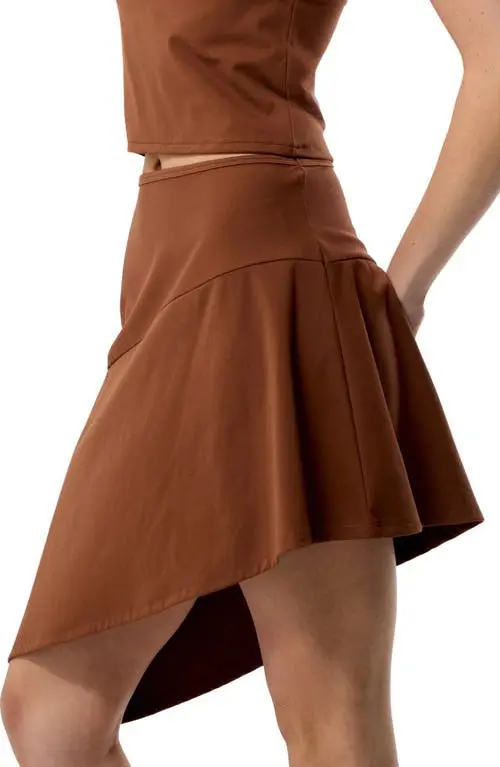 PACSUN Asymmetrical Diagonal Seam Skirt - Brown