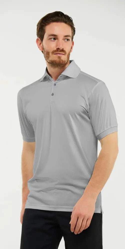 MIO MARINO Lightweight Performance Stretch Golf Polo Shirt - Gray