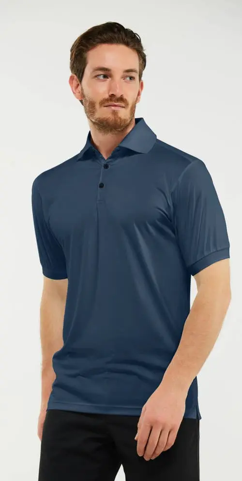 MIO MARINO Lightweight Performance Stretch Golf Polo Shirt - Navy