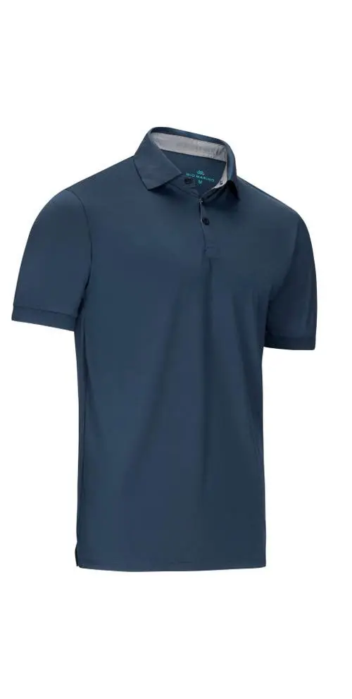 MIO MARINO Lightweight Performance Stretch Golf Polo Shirt - Navy