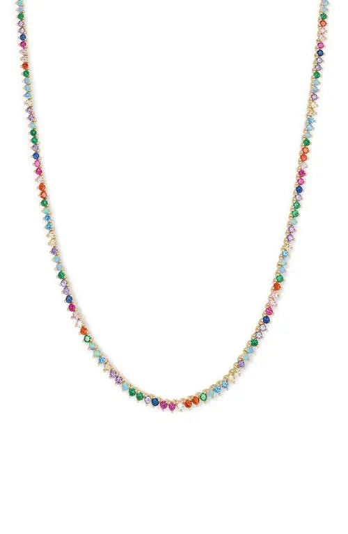 Melinda Maria 18-inch Tennis Necklace - Gold-rainbow