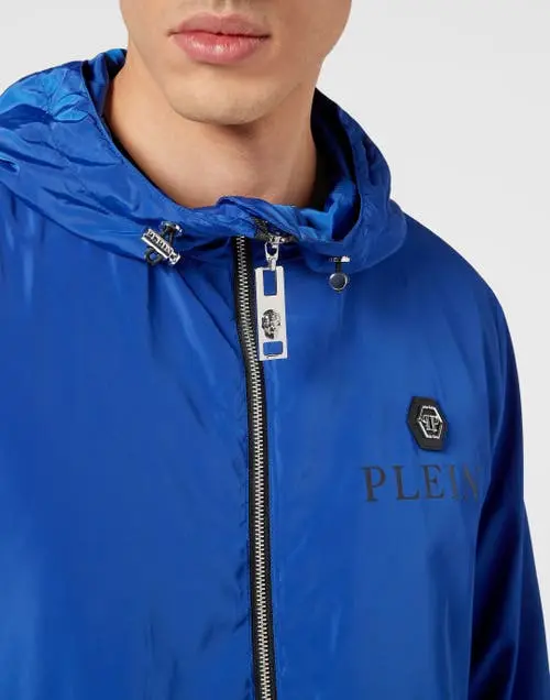 Philipp Plein Zip-up Hooded Jacket - Darkblue