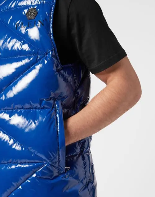 Philipp Plein Sleeveless Quilted Puffer Jacket With Hood