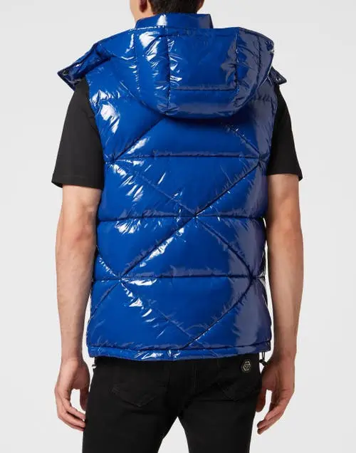 Philipp Plein Sleeveless Quilted Puffer Jacket With Hood