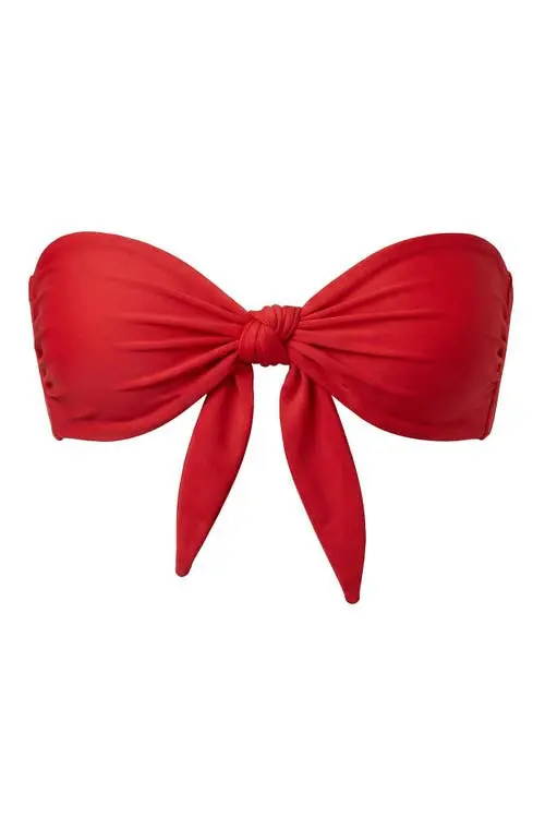 NICHOLAS Naia Knot Bandeau Bikini Top - Fire