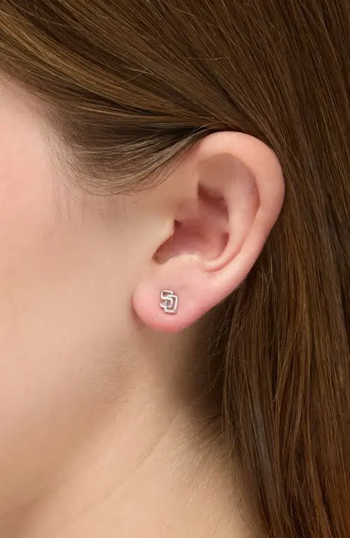 LUV AJ San Diego Padres Logo Stud Earrings - Silver
