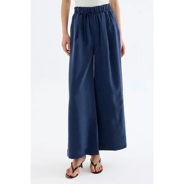 MONLICIA Calira 100% Modal High-waist Wide-leg Pants - Blue