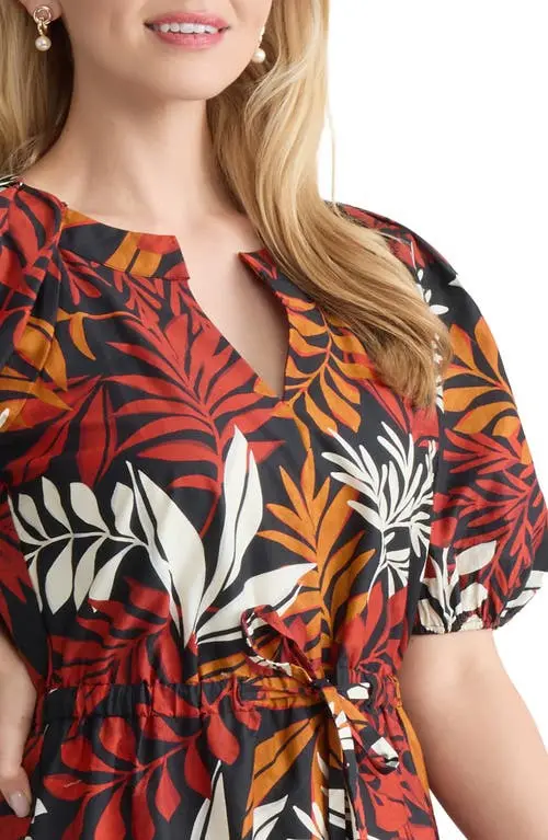 Jones New York Botanical Print Fit & Flare Dress
