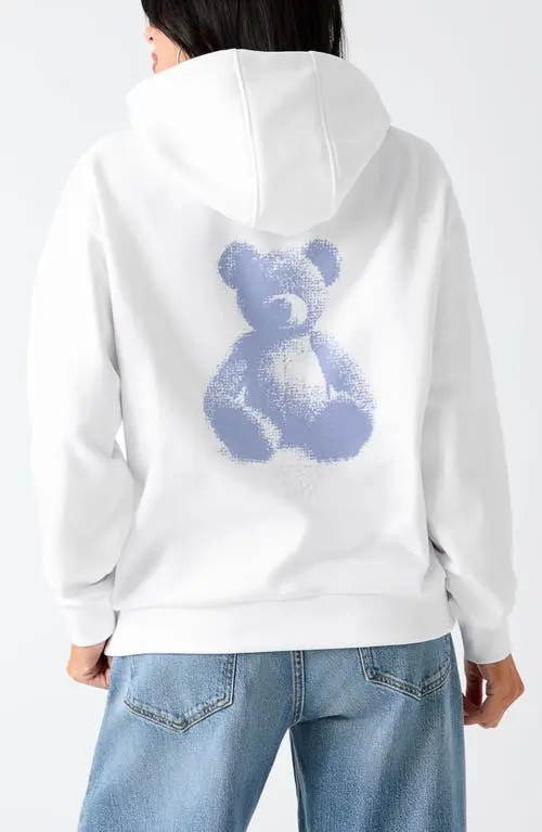 Guess Crystal Embellished Bear Graphic Hoodie