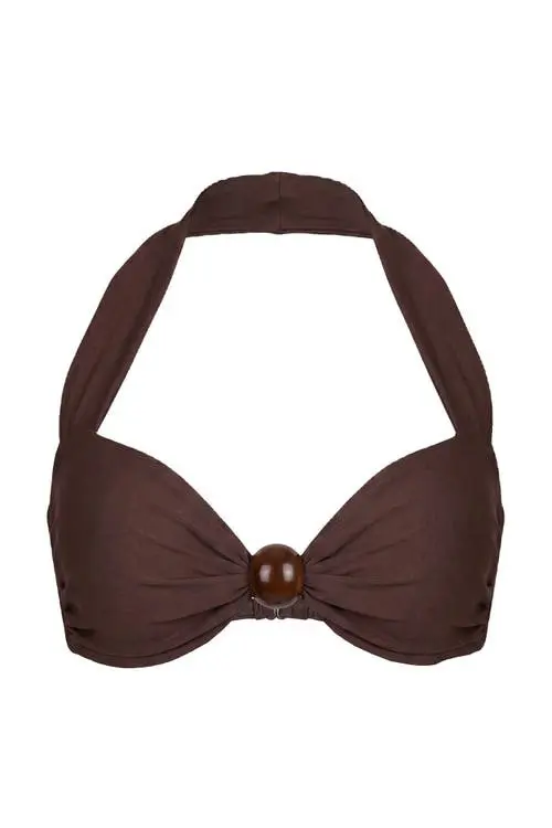 NICHOLAS Sirena Halter Bikini Top - Espresso