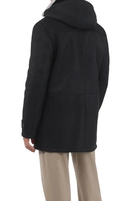 Gorski Genuine Shearling Parka - Black Pattern/white