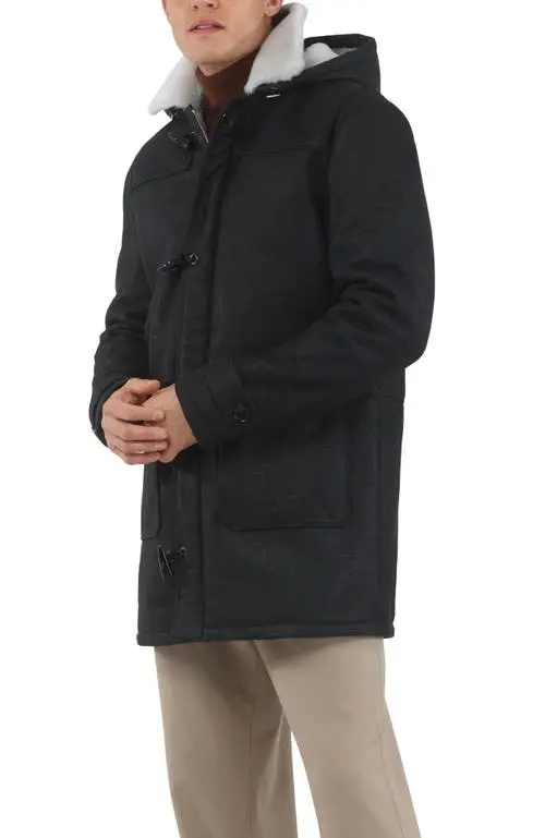 Gorski Genuine Shearling Parka - Black Pattern/white