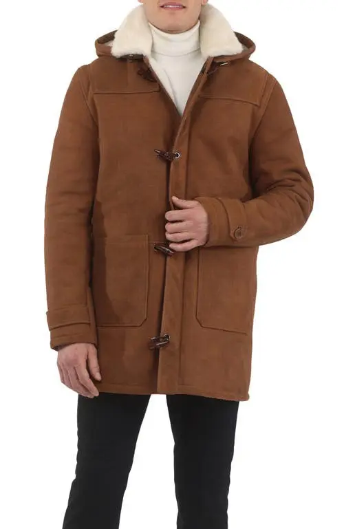 Gorski Genuine Shearling Parka - Cognac Pattern/white