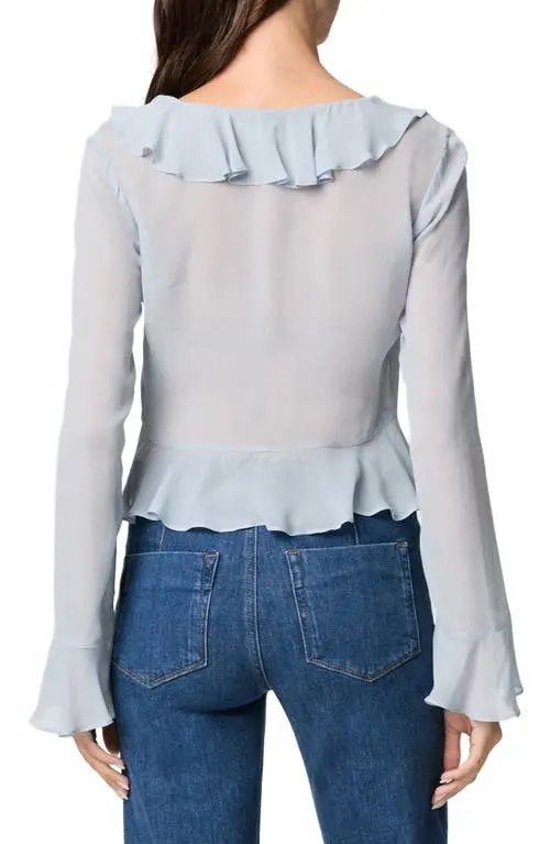 Paige Getty Long Sleeve Chiffon Ruffle Top