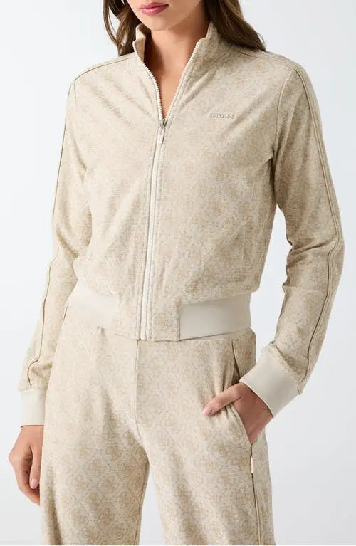 Guess 4g Logo Allover Jacquard Track Jacket