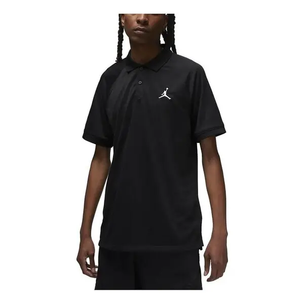 JORDAN Dri-fit Sport Golf Polo Shirt 'black - Black/white