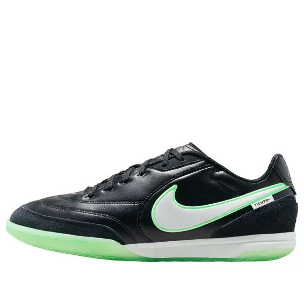 Nike Tiempo Street Gato Indoor Court Sneakers - Black/illusion Green