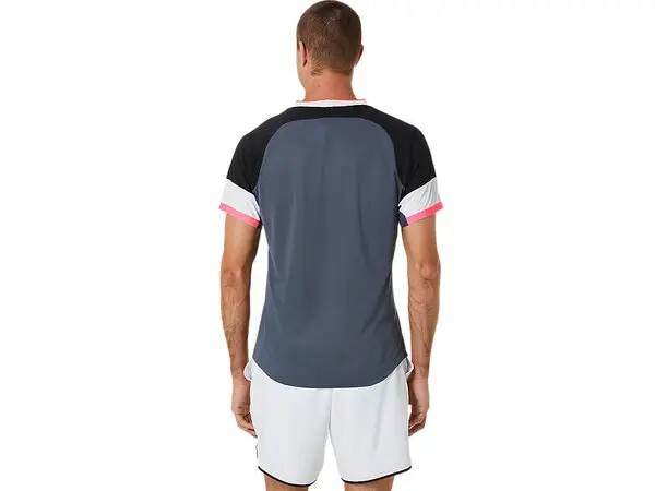 Asics Match Short Sleeve T-shirt 'grey White Black