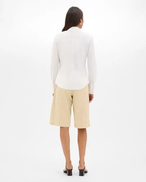 Another Tomorrow Poplin Bias Shirt