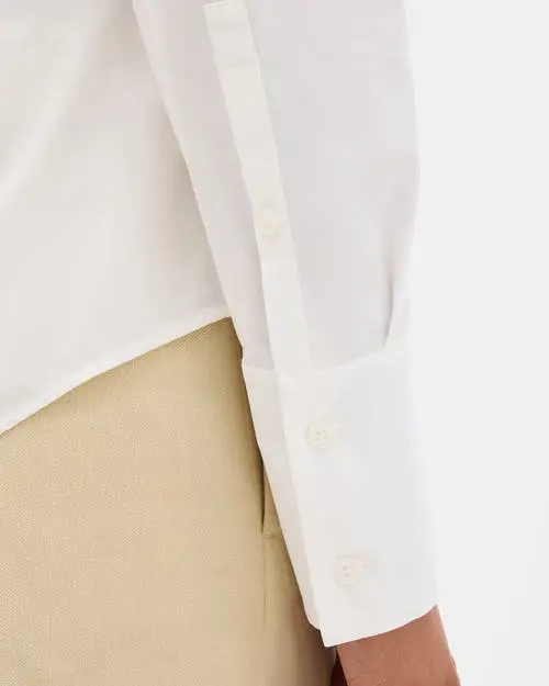 Another Tomorrow Poplin Bias Shirt