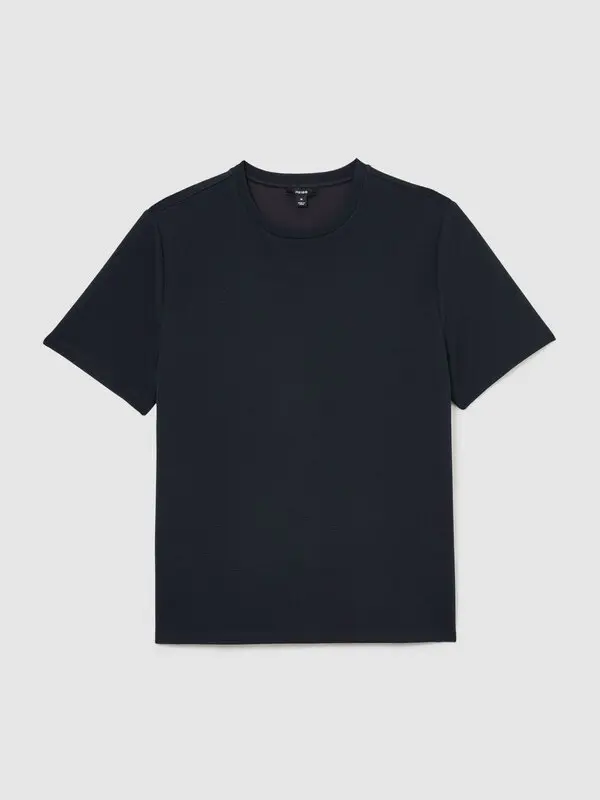 REISS Cole Textured Modern-fit Crew-neck T-shirt - Navy