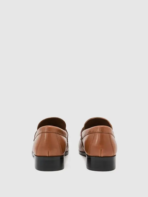 REISS Kallie Leather And Suede Penny Loafers