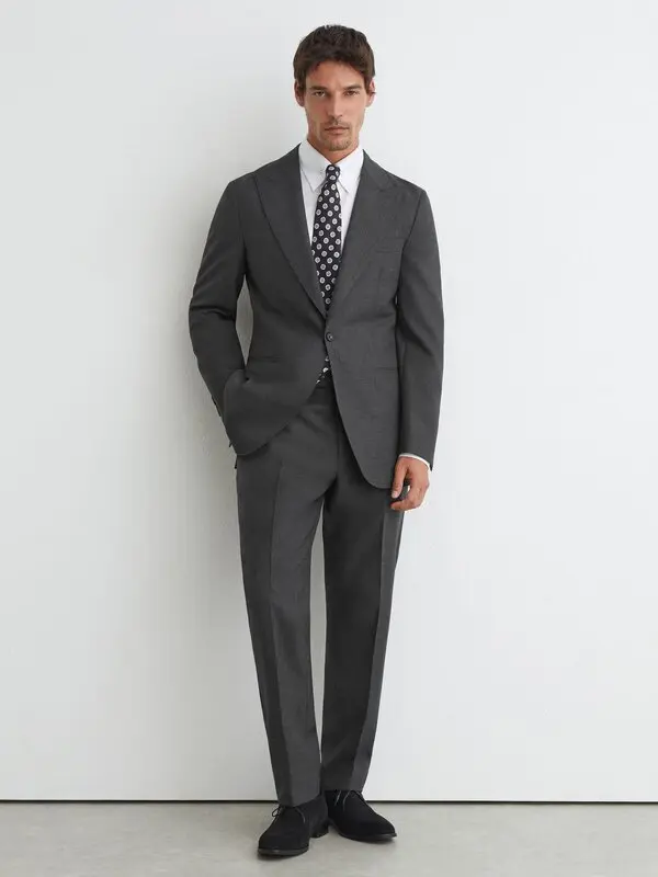 REISS Bold Wool Single-breasted Classic-fit Suit Blazer