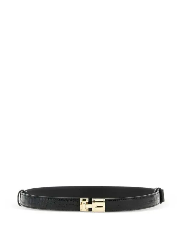 TOM FORD Crocodile-effect Leather Belt - Black