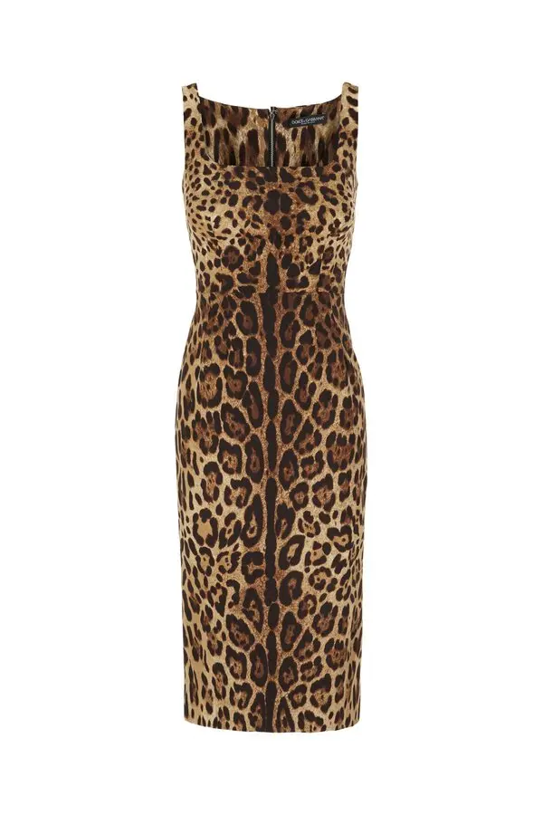 Dolce & Gabbana Leopard Print Dress - Multicolor