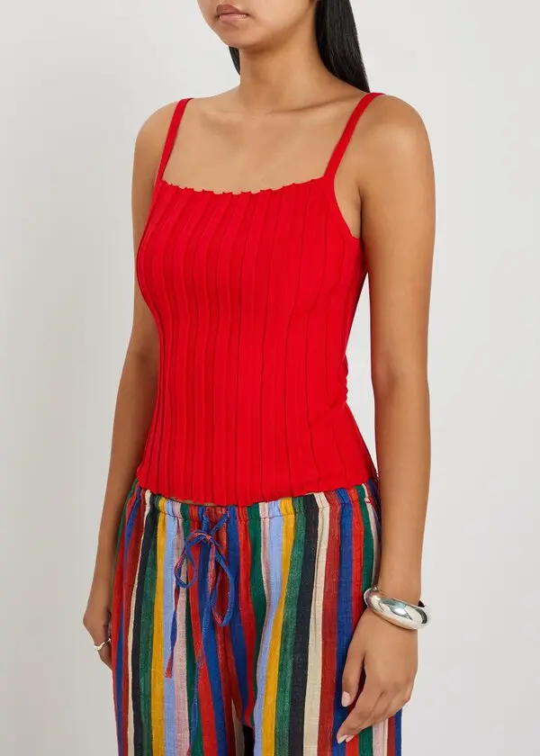 Staud Skye Ribbed-knit Tank