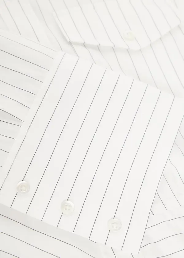 3.1 Phillip Lim Pinstriped Asymmetric Cotton-poplin Shirt - White