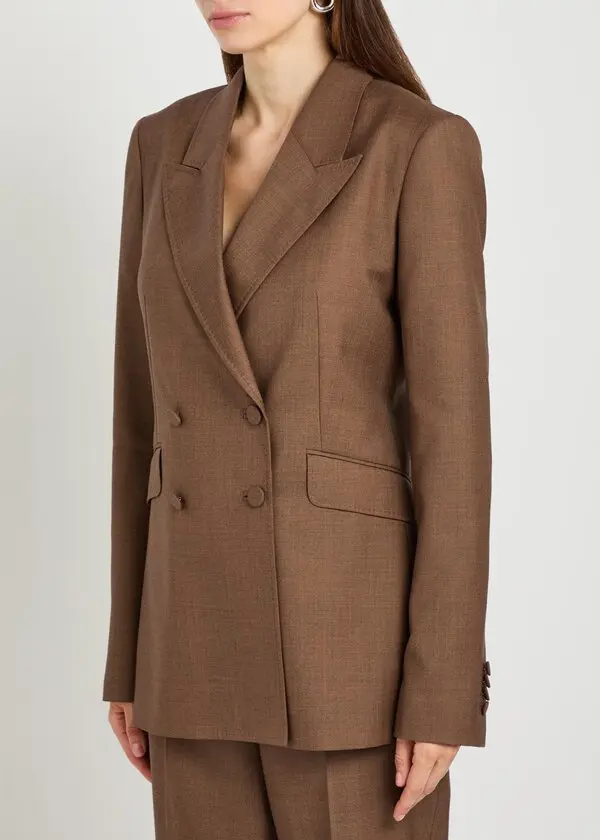 Gabriela Hearst Angela Double-breasted Wool And Silk-blend Blazer