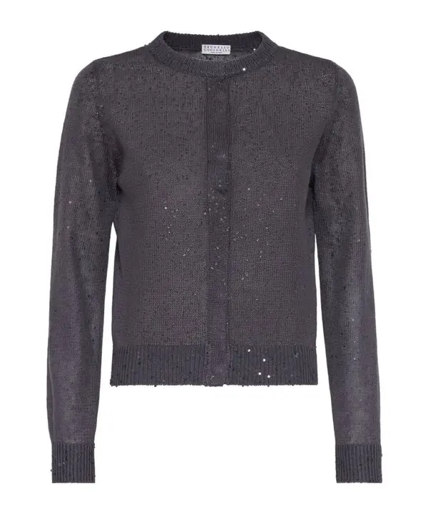 Brunello Cucinelli Sequin-embellished Linen-silk Cardigan