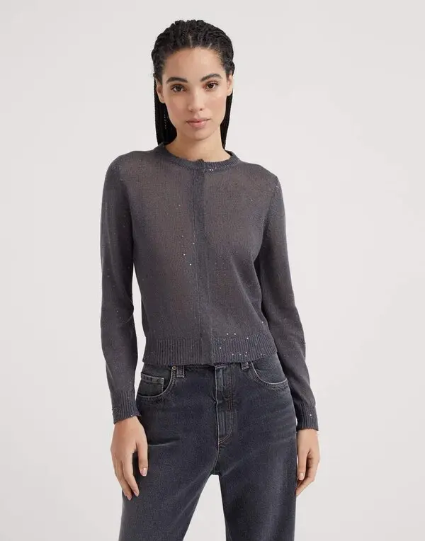 Brunello Cucinelli Sequin-embellished Linen-silk Cardigan