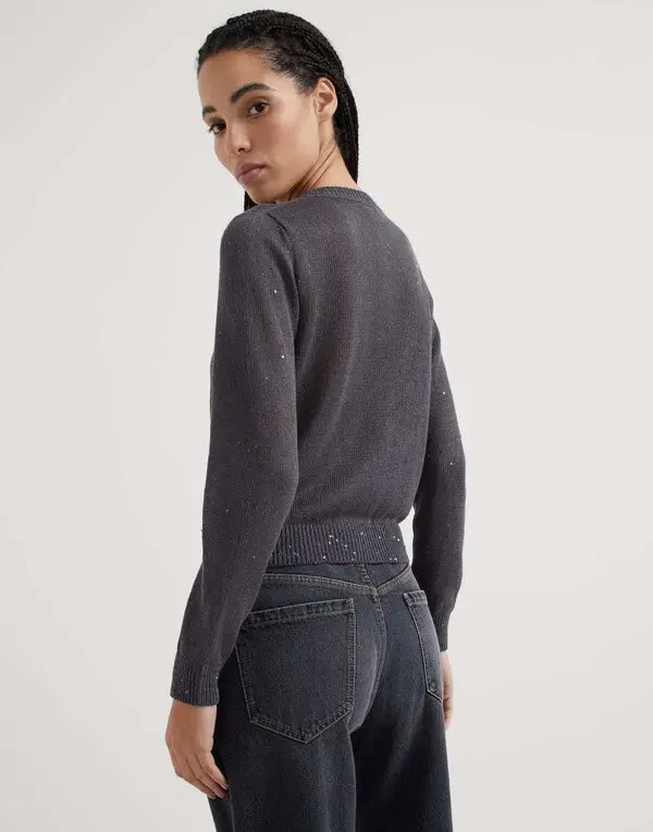 Brunello Cucinelli Sequin-embellished Linen-silk Cardigan