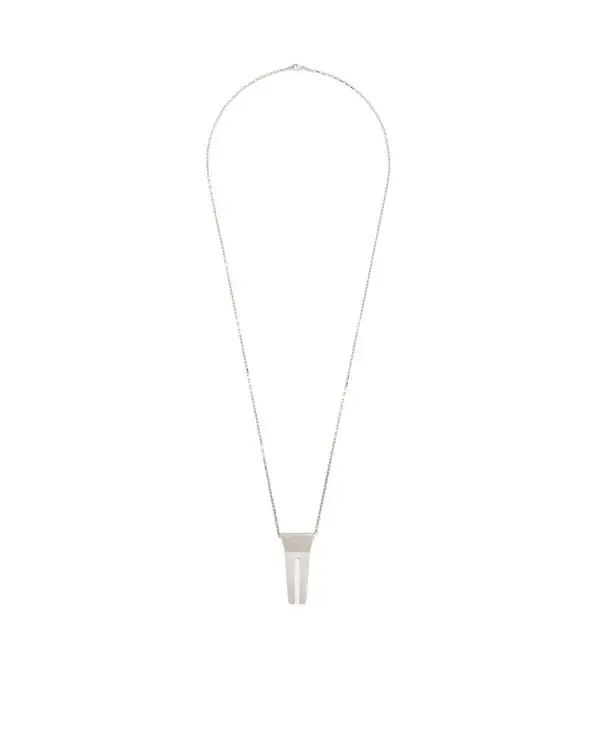 Rick Owens Open-trunk Pendant Necklace - White
