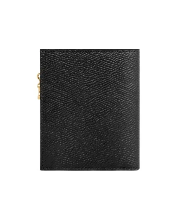 Celine Compact Wallet Triomphe Charms In Grained Calfskin