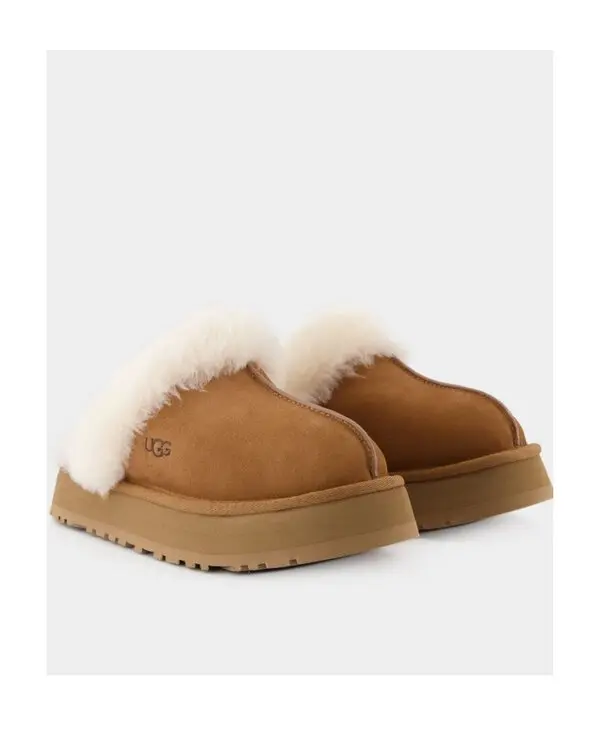 UGG Disquette Shearling Platform Slippers