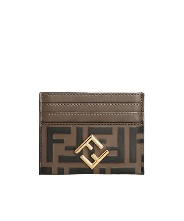 Fendi Ff Diamonds Card Case - Green