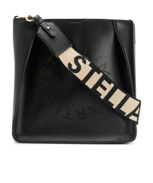 Stella McCartney Logo Perforated Shoulder Bag