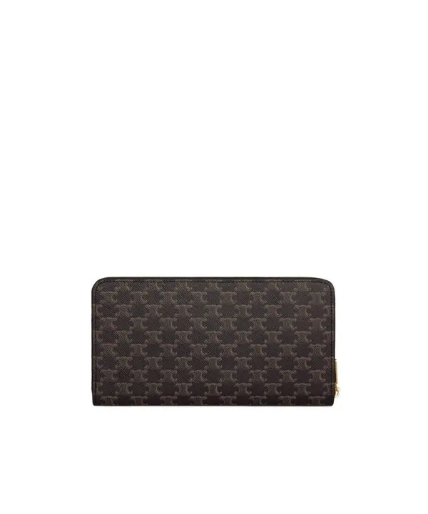 Celine Large Zipped Wallet In Triomphe Canvas